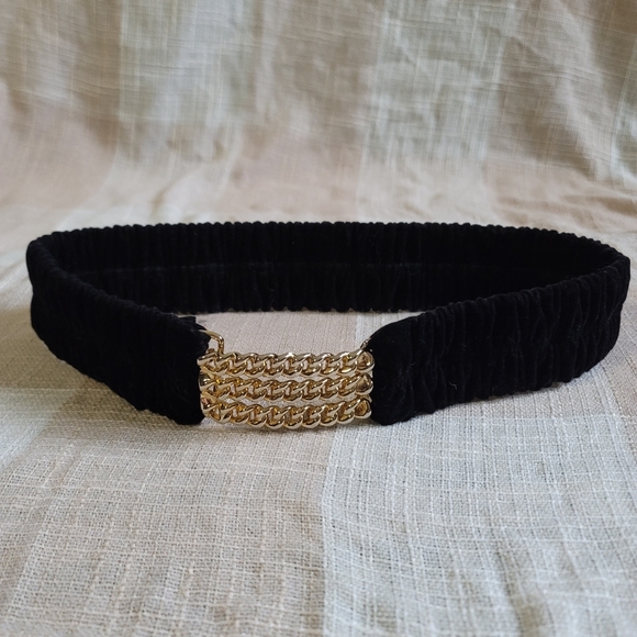 Accessories | Vintage Velvet Gold Accent Belt | Poshmark